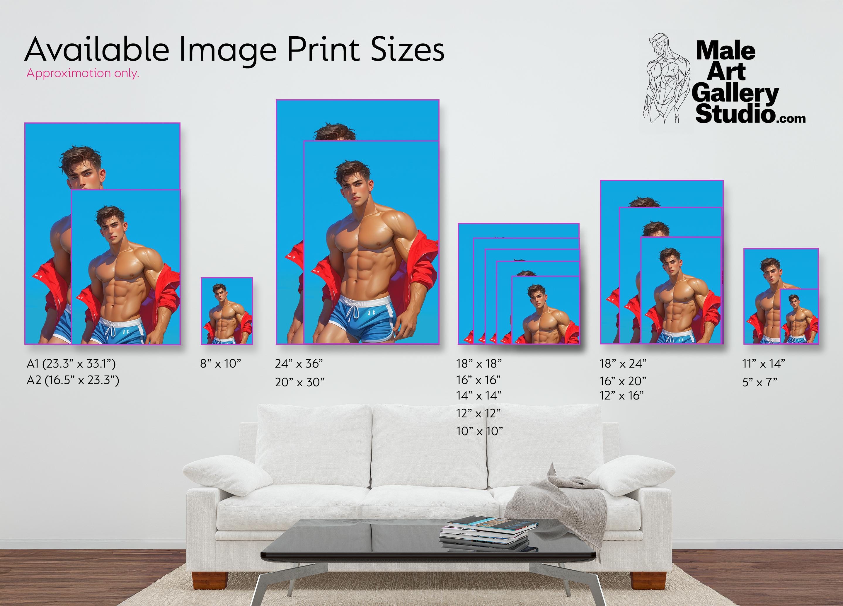 Azure Summer: Vibrant Masculinity in Contemporary Form -- Poster of ...