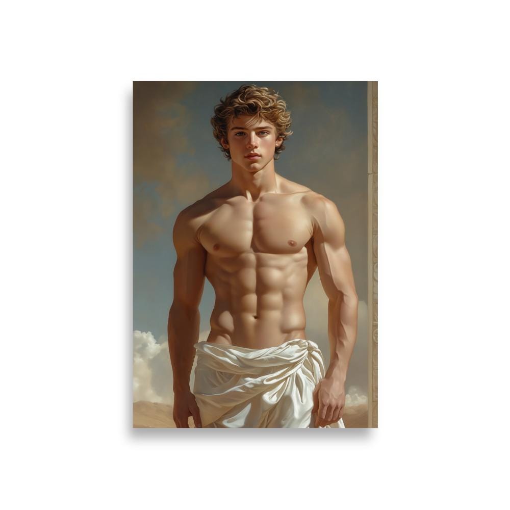 Olympian Dawn Male Model Art Poster Olympian Dawn Shirtless Male Model ...