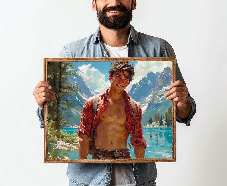 Canadian Woodsman Digital Download, Gay Male Poster Art, Male Pin Up ...