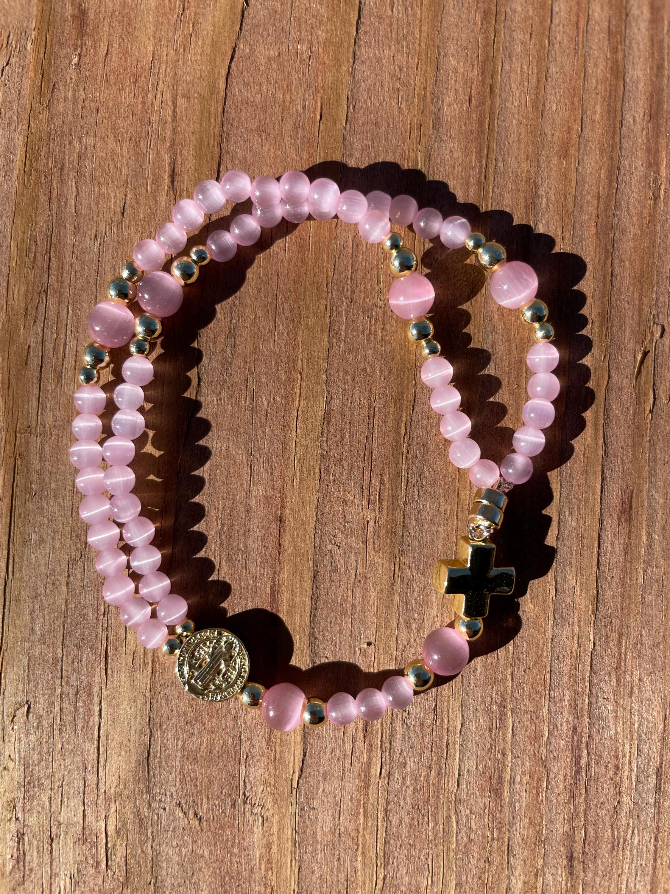 5-decade Rosary Bracelet With Magnet Clasp - Etsy