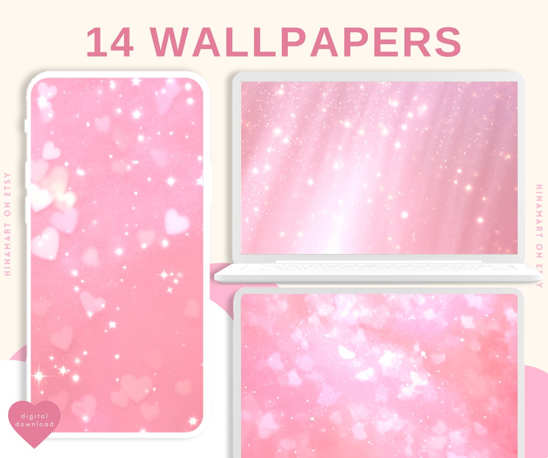 Soft Rose Pink Glitter Wallpapers Pastel Aesthetic Cute Wallpaper Pack ...