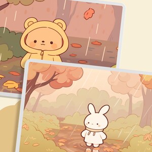 Cute Autumn Wallpaper Bear Bunny Wallpapers Kawaii Autumn Wallpaper ...