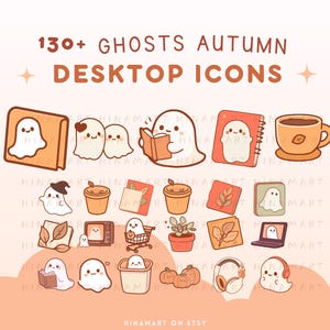 Autumn Ghosts Desktop Icons Set Cute Desktop Organizer Icons Folders ...