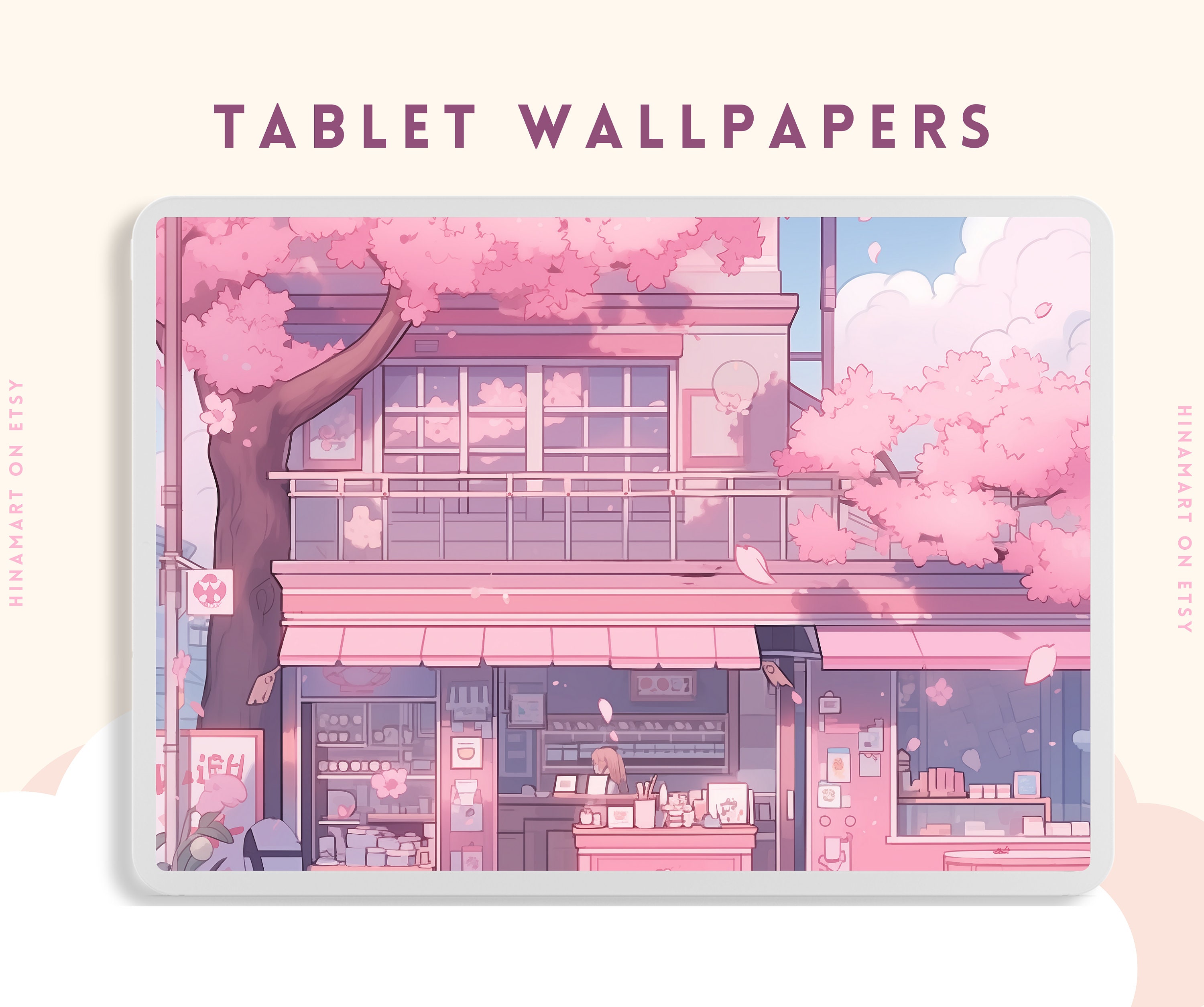 Cute Beautiful Sakura Flower Building Wallpaper Bundle Kawaii Plants ...