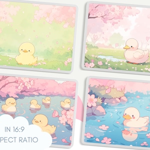 Flower Duck Wallpaper Cute Aesthetic Sakura Blossom Ducks Wallpapers ...