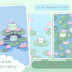 Pastel Frog Wallpaper Cute Desktop Wallpaper Screensaver Kawaii ...