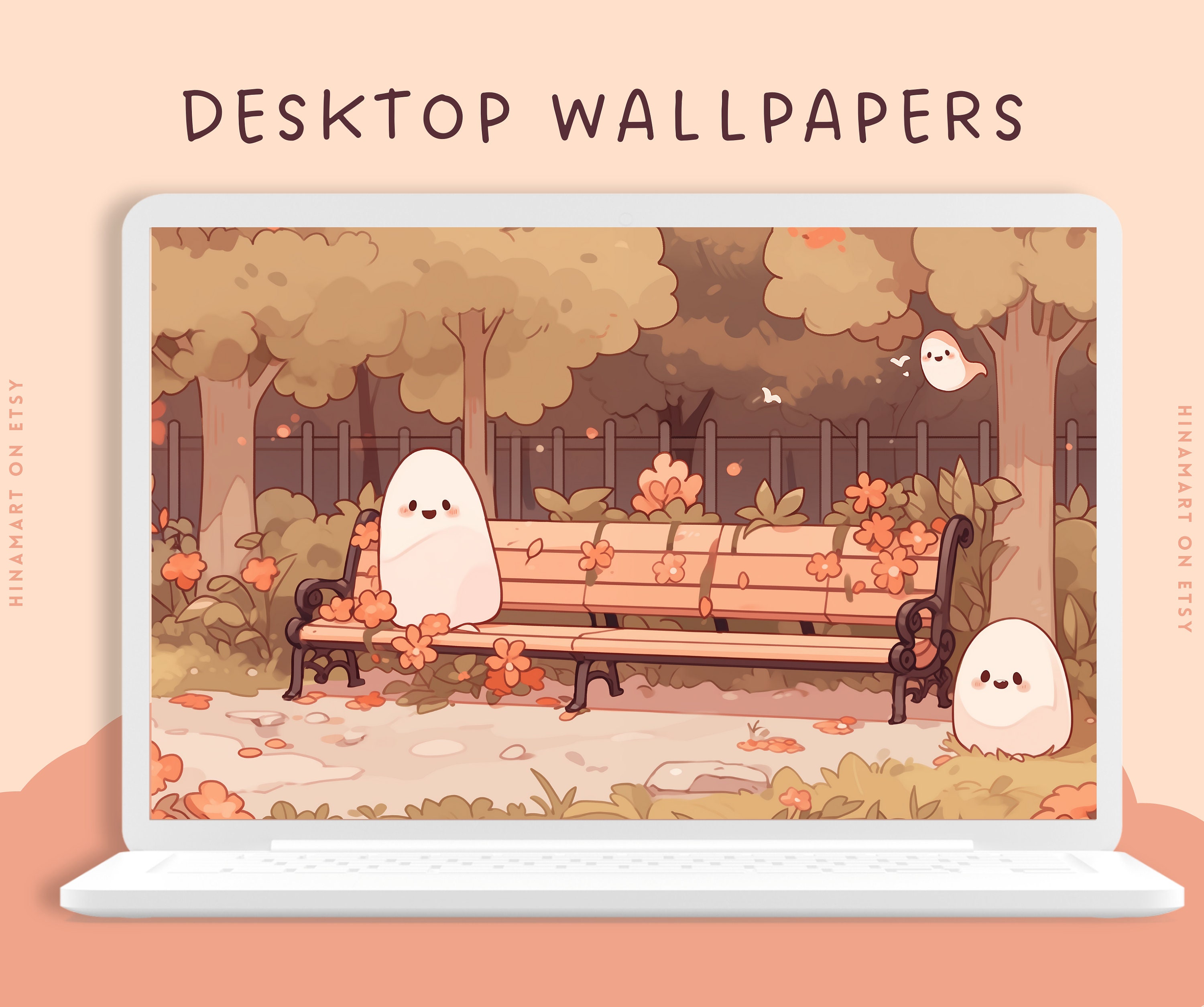 Cute Ghosts Wallpaper Cozy Autumn Wallpapers Kawaii Lofi Fall Wallpaper ...