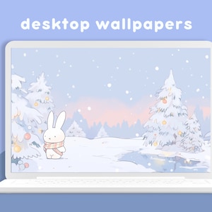 Winter Bunnies Wallpapers Cute Wallpapers Holiday Snow Desktop ...