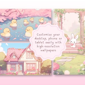 Spring Wallpaper MEGA Bundle Cute Wallpapers Kawaii Screensaver Sakura ...