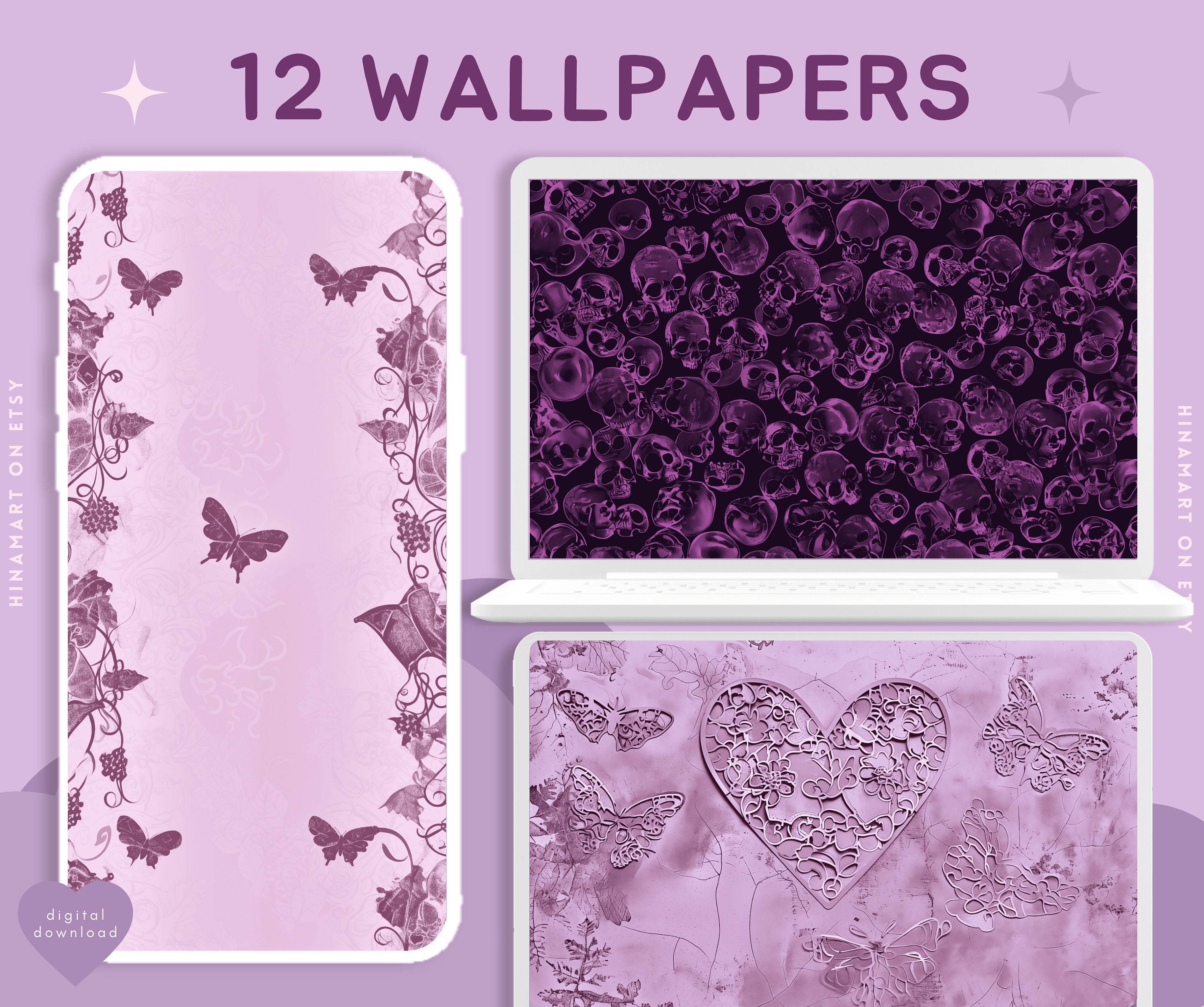 Purple Goth Vintage Aesthetic Wallpapers Floral Dark Wallpaper Anime ...