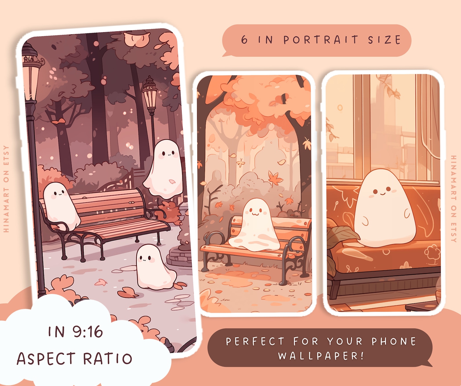 Cute Ghosts Wallpaper Cozy Autumn Wallpapers Kawaii Lofi Fall Wallpaper ...