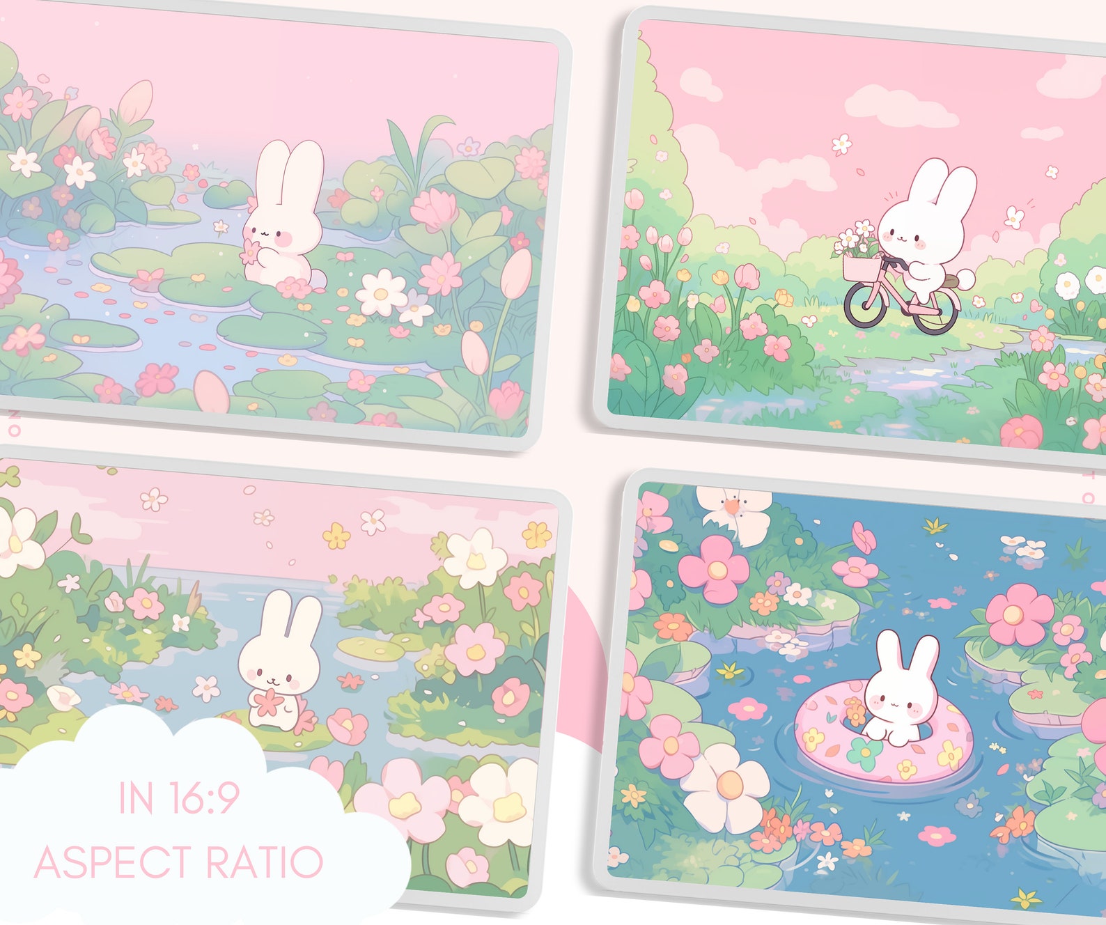 Flower Bunny Spring Wallpaper Cute Aesthetic Pastel Wallpapers Bunnies ...