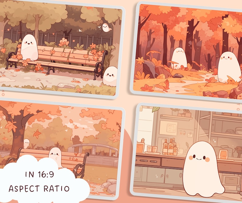 Cute Ghosts Wallpaper Cozy Autumn Wallpapers Kawaii Lofi Fall Wallpaper ...