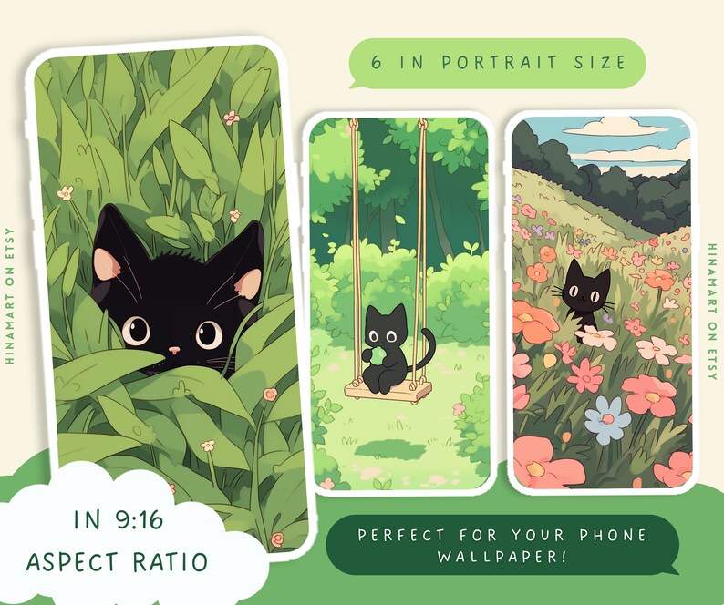 Black Cats Wallpaper Lofi Matcha Wallpaper Cute Plants Wallpaper Kawaii ...