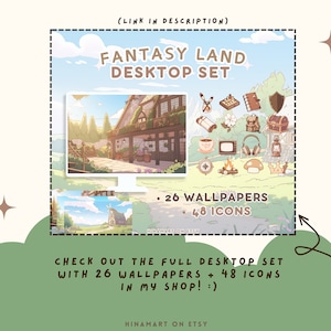 Fantasy Adventure Desktop Icons Set Aesthetic Desktop Organizer Icon ...