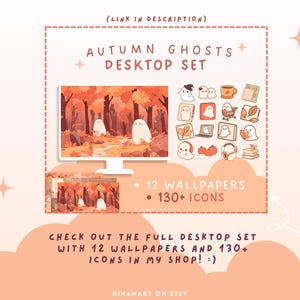 Autumn Ghosts Desktop Icons Set Cute Desktop Organizer Icons Folders ...