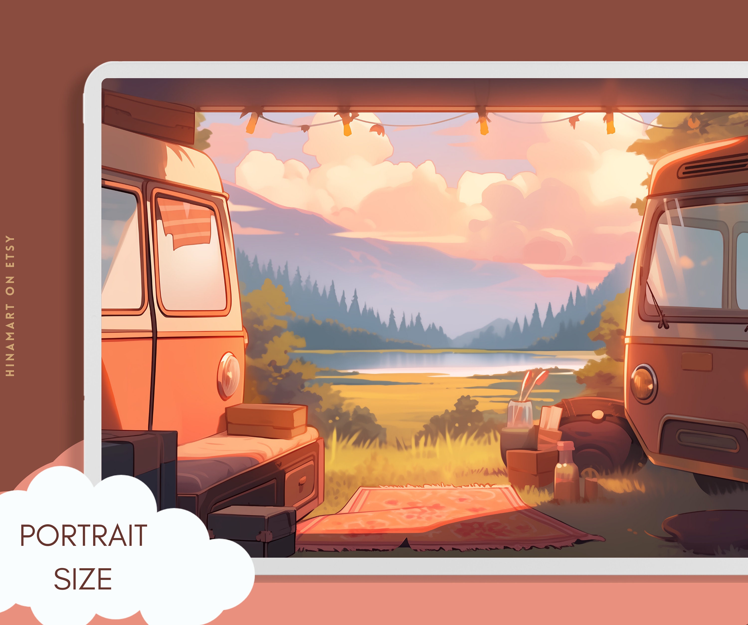 Camping Van Wallpapers Summer Screensaver Studio Wallpaper Bundle ...