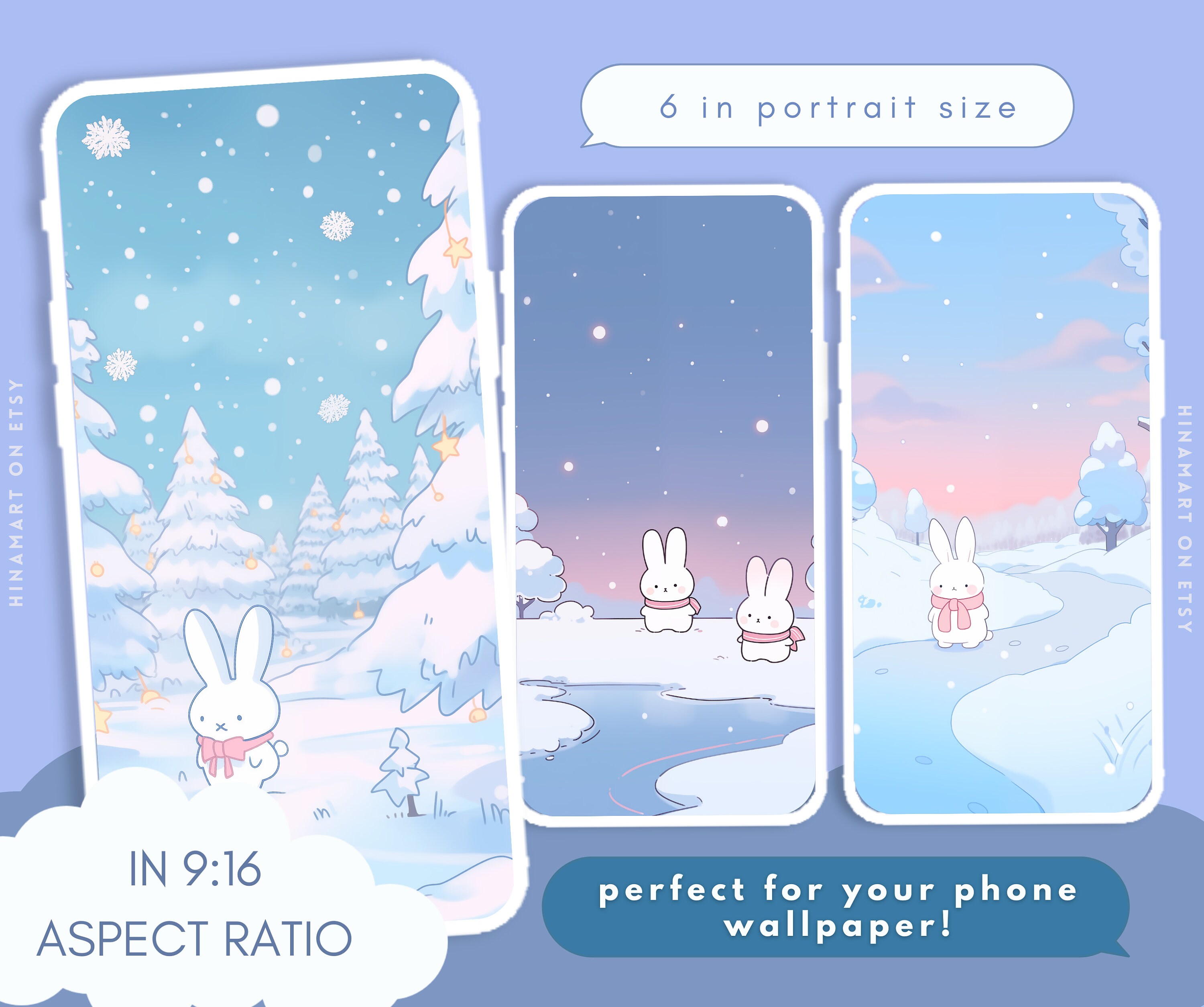 Winter Bunnies Wallpapers Cute Wallpapers Holiday Snow Desktop ...