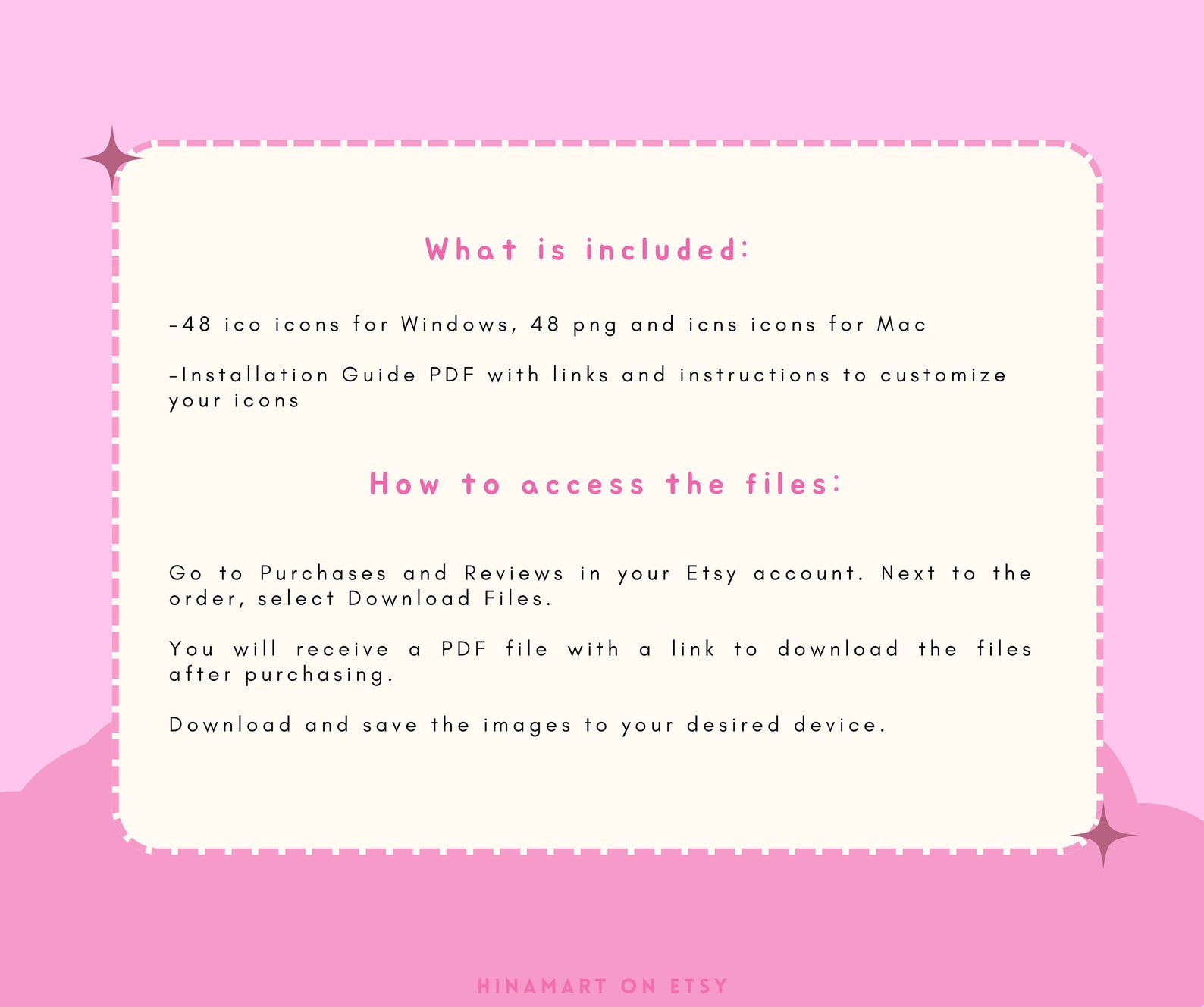 Magical Pink Desktop Icons Set Cute Desktop Organizer Icons Folders ...