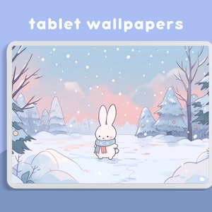 Winter Bunnies Wallpapers Cute Wallpapers Holiday Snow Desktop ...