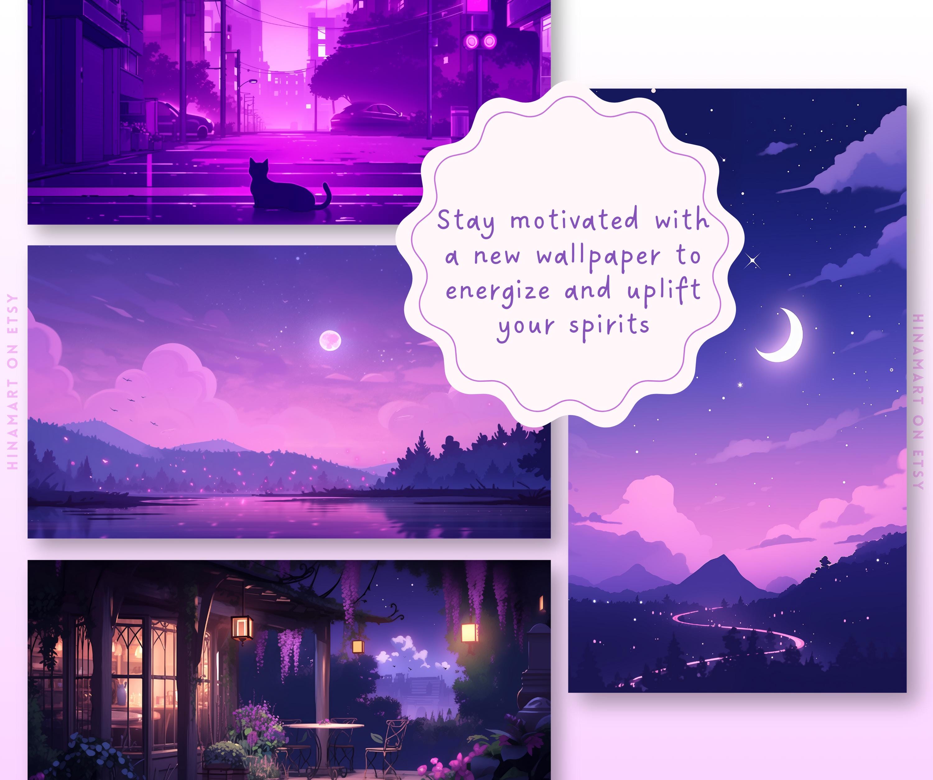 Purple Wallpapers MEGA Bundle Studio Anime Cute Wallpapers Witchy ...