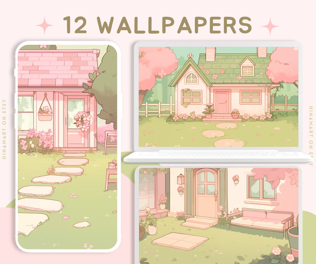 Pink Cottagecore Spring Wallpaper Cozy Kawaii Cute Desktop Wallpaper ...