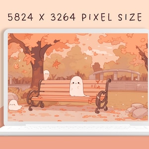 Cute Ghosts Wallpaper Cozy Autumn Wallpapers Kawaii Lofi Fall Wallpaper ...