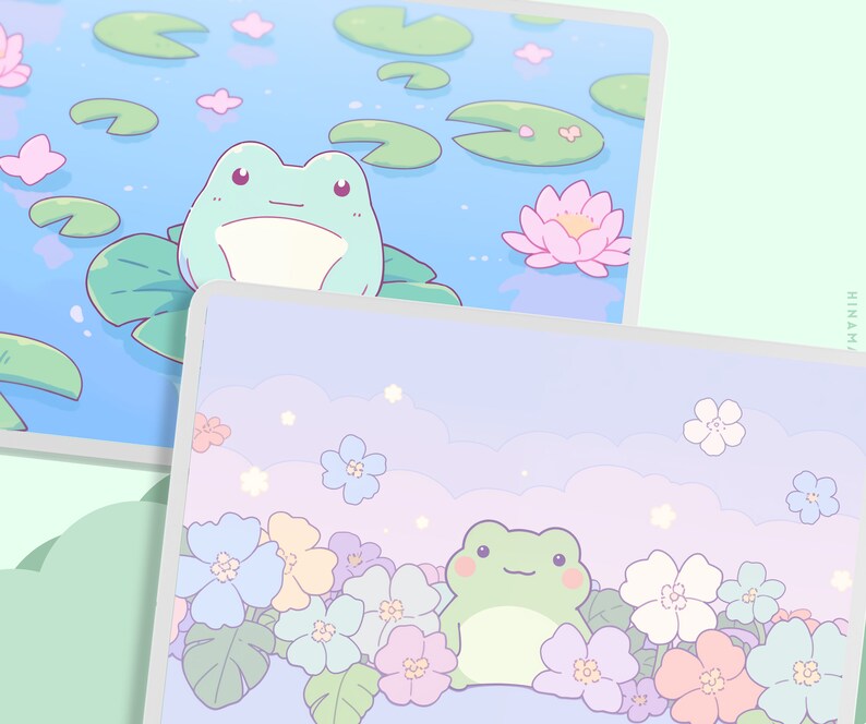 Pastel Frog Wallpaper Cute Desktop Wallpaper Screensaver Kawaii ...