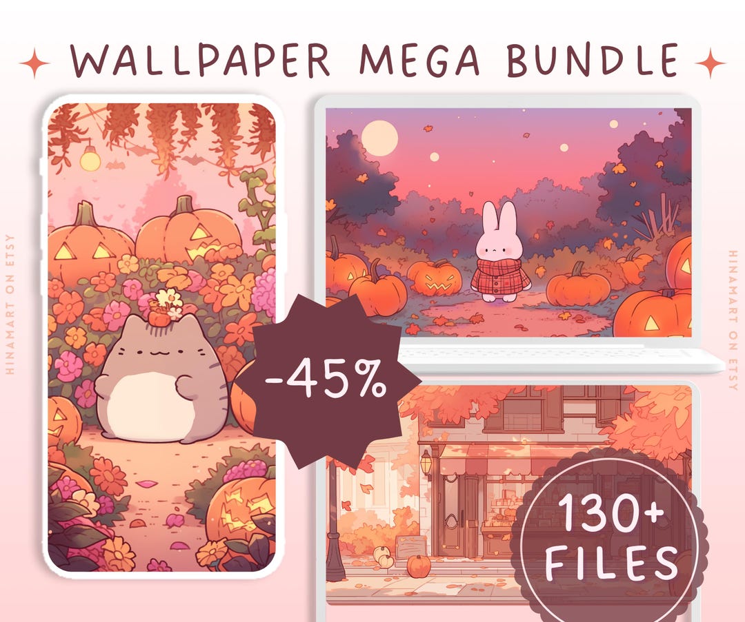 Autumn Wallpapers MEGA Bundle Fall Wallpapers Kawaii Cute Wallpapers ...