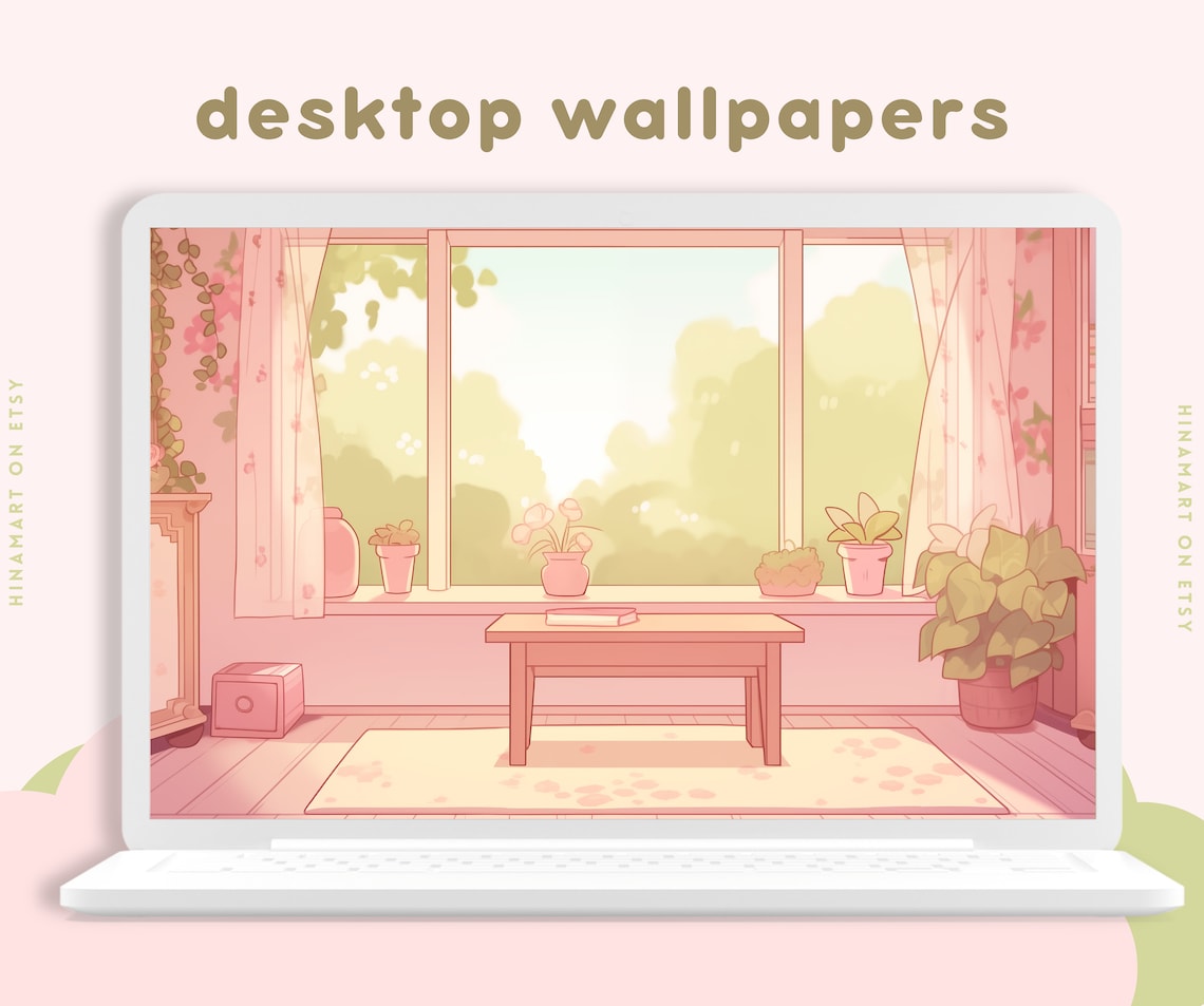 Pink Cottagecore Spring Wallpaper Cozy Kawaii Cute Desktop Wallpaper ...