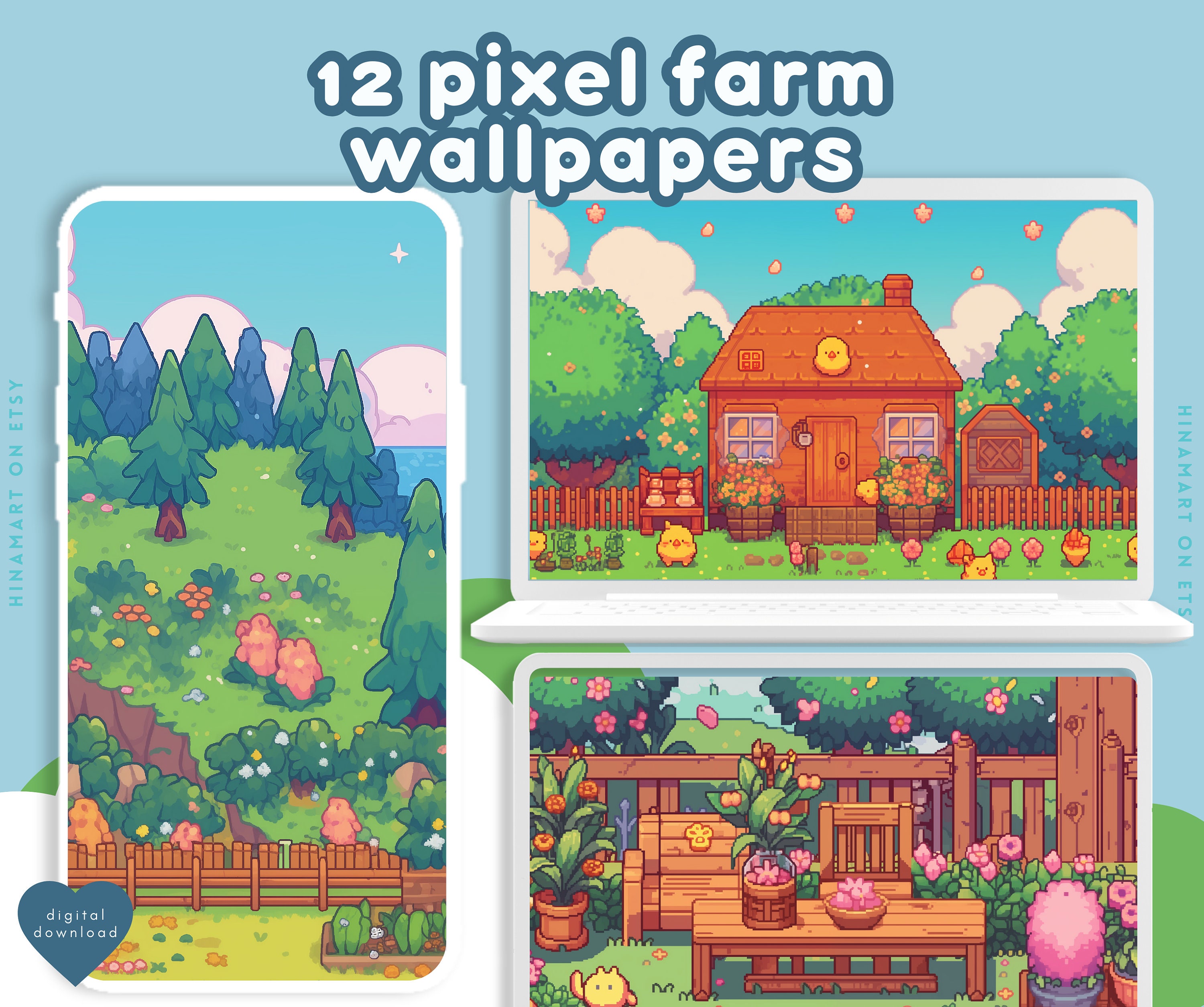 Lofi Pixel Farm Star Valley Wallpapers Pack Cute Pixel Art Kawaii ...