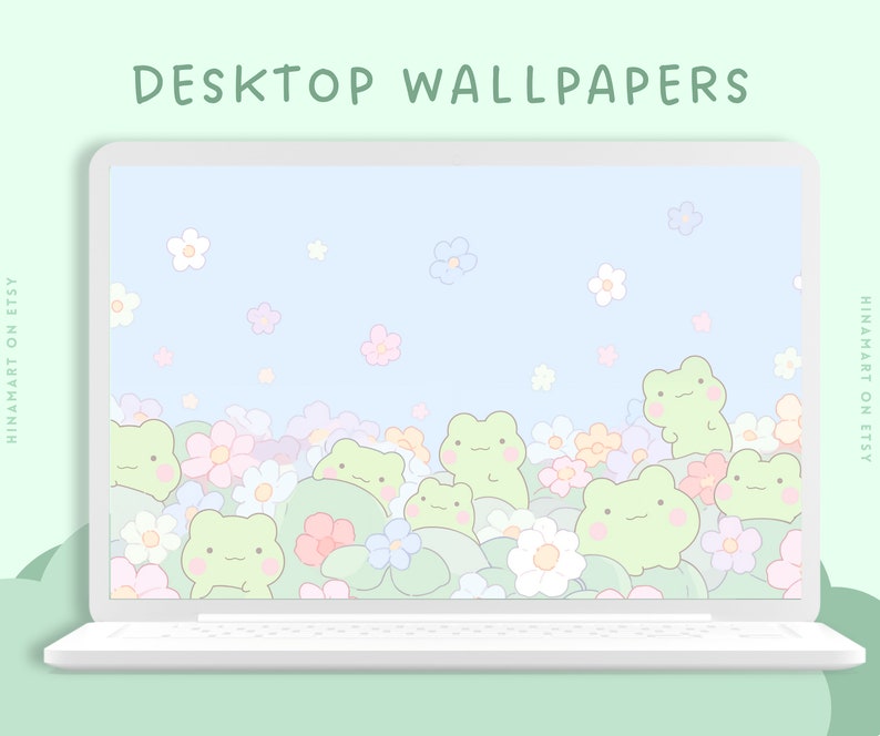 Pastel Frog Wallpaper Cute Desktop Wallpaper Screensaver Kawaii ...