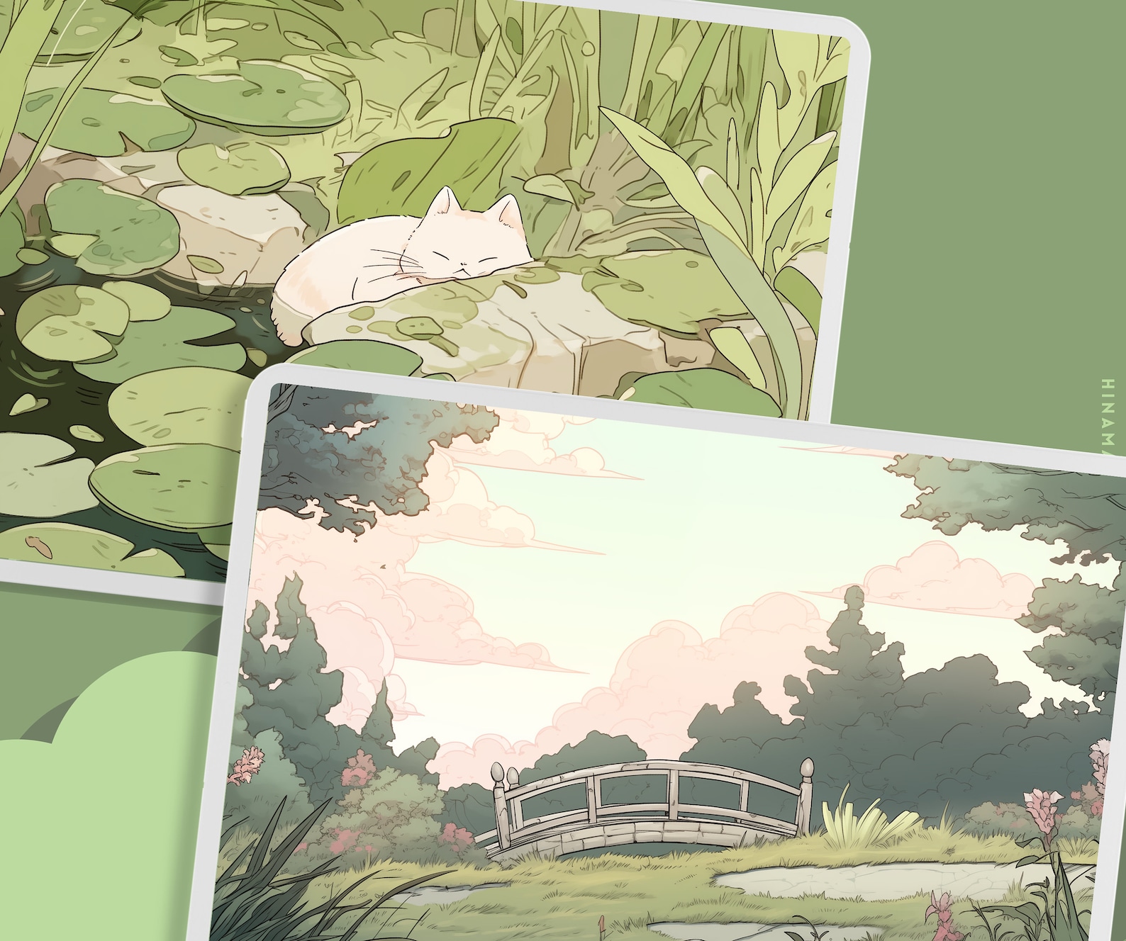 Matcha Green Lofi Wallpaper Cute Wallpapers Cat Wallpaper Anime Wallpaper Tulip Kawaii ...