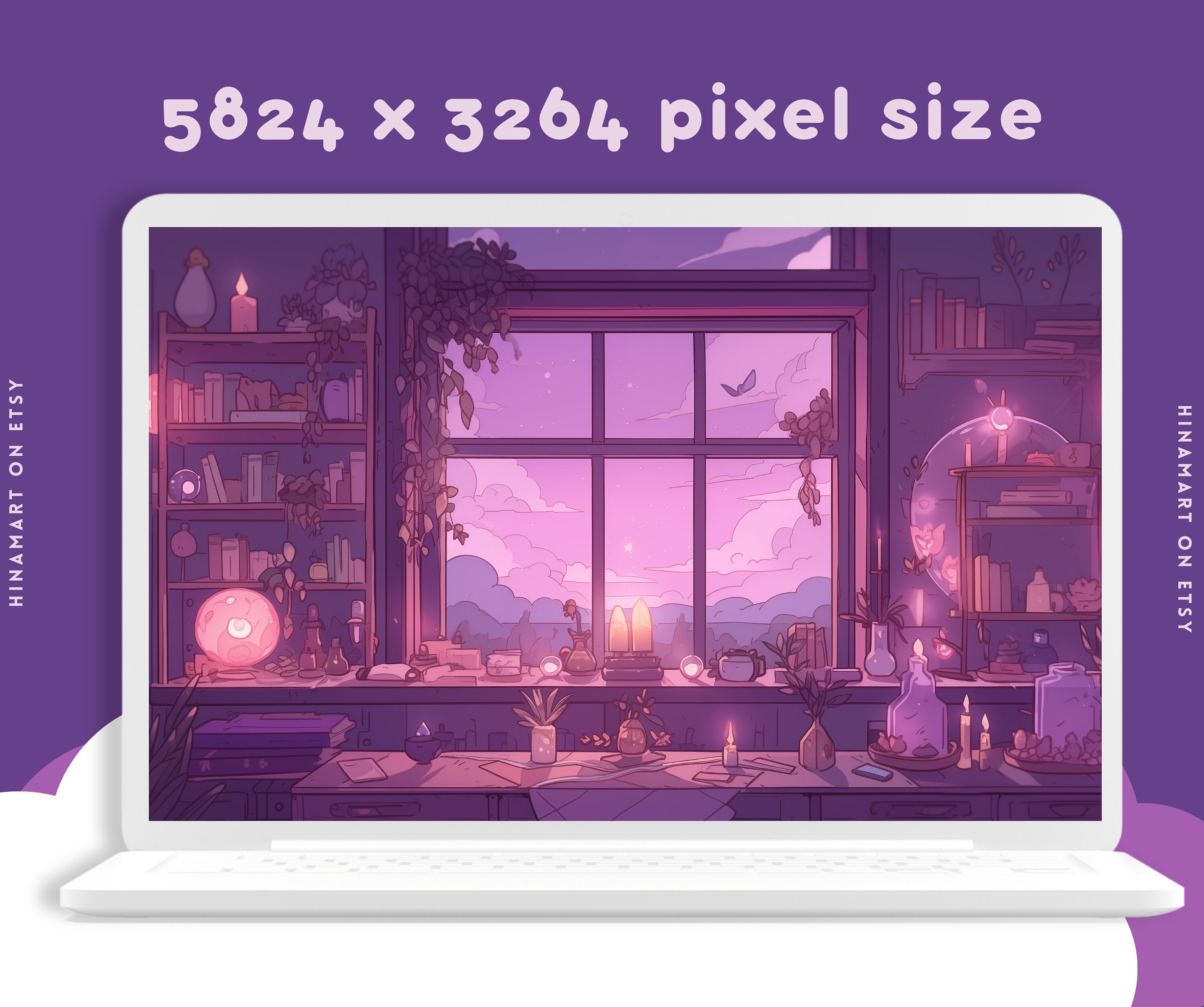 Witchy Purple Wallpapers Pack Kawaii Lofi Wallpaper Cute Anime ...