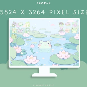 Cute Pastel Frog Desktop Set Aesthetic Wallpapers Icons Frog Desktop ...
