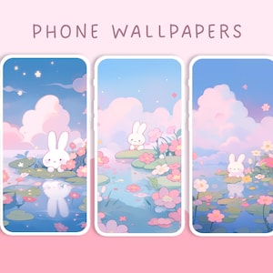 Dreamy Flower Bunnies Wallpaper Cute Wallpaper Spring Pastel Wallpapers ...