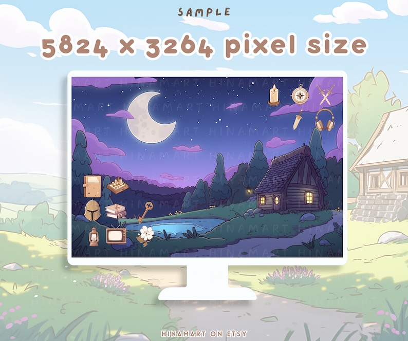 Fantasy Land Desktop Set Wallpapers Icons Aesthetic Adventure Desktop ...
