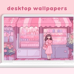 Cute Pink Shop Wallpaper Anime Girl Wallpaper Pastel Wallpaper Pink ...