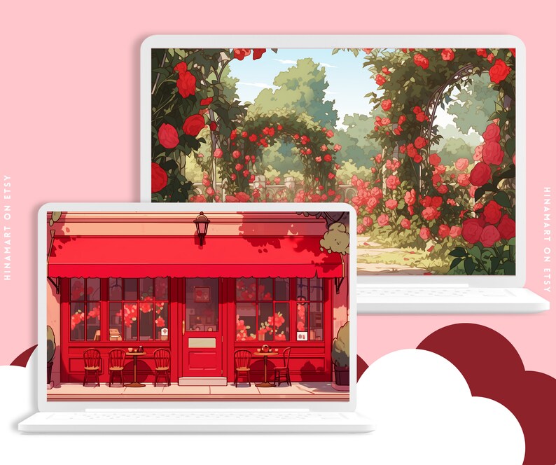 Lofi Red Wallpapers Pack Cute Art Desktop Night Cat Wallpaper Garden ...