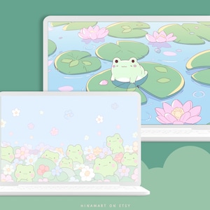 Cute Pastel Frog Desktop Set Aesthetic Wallpapers Icons Frog Desktop ...