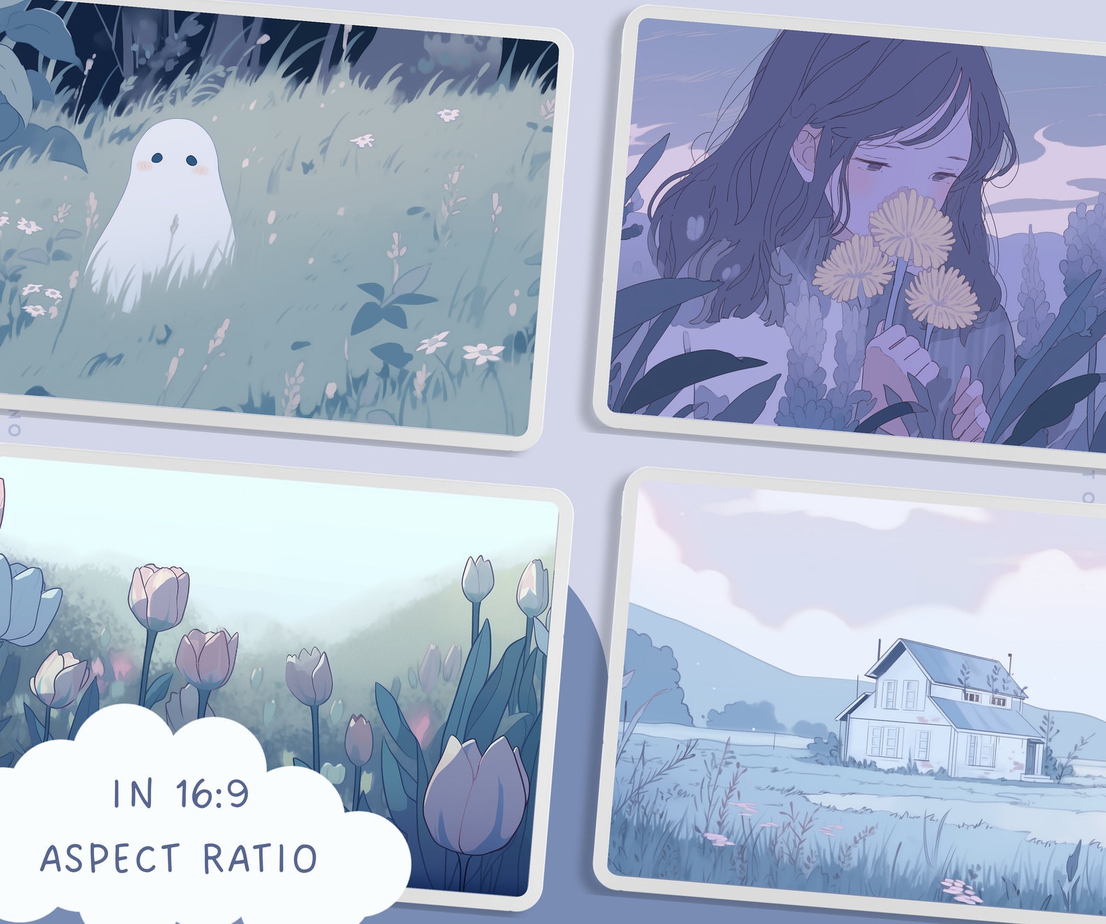 Moody Lofi Wallpapers Blue Pastel Wallpapers Desktop Wallpaper Anime ...