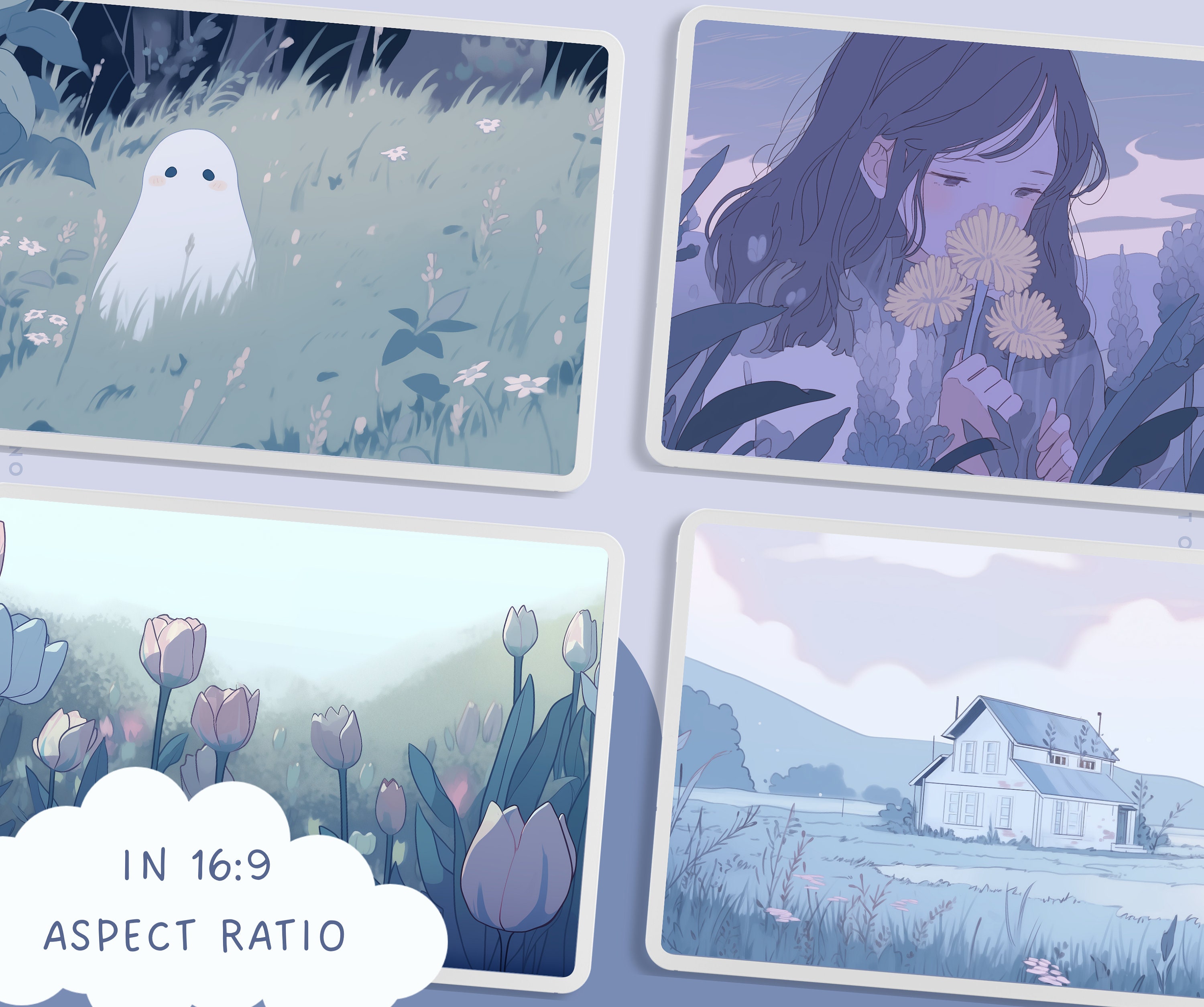Moody Lofi Wallpapers Blue Pastel Wallpapers Desktop Wallpaper Anime ...