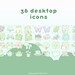 Pastel Frog Desktop Icons Set Cute Aesthetic Green Desktop Organizer ...