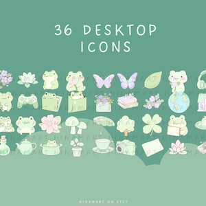 Cute Pastel Frog Desktop Set Aesthetic Wallpapers Icons Frog Desktop ...