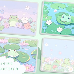 Pastel Frog Wallpaper Cute Desktop Wallpaper Screensaver Kawaii ...