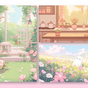 Spring Wallpaper MEGA Bundle Cute Wallpapers Kawaii Screensaver Sakura ...