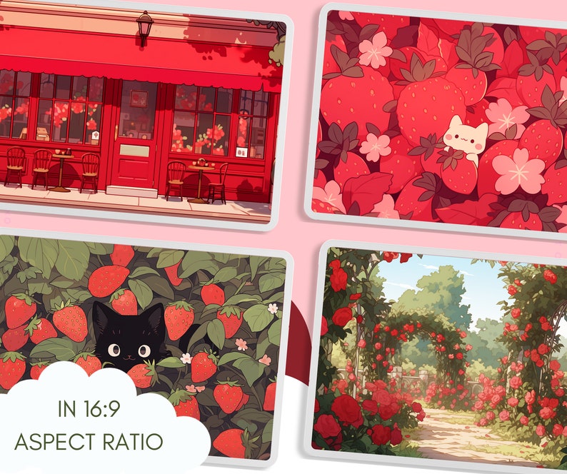Lofi Red Wallpapers Pack Cute Art Desktop Night Cat Wallpaper Garden ...