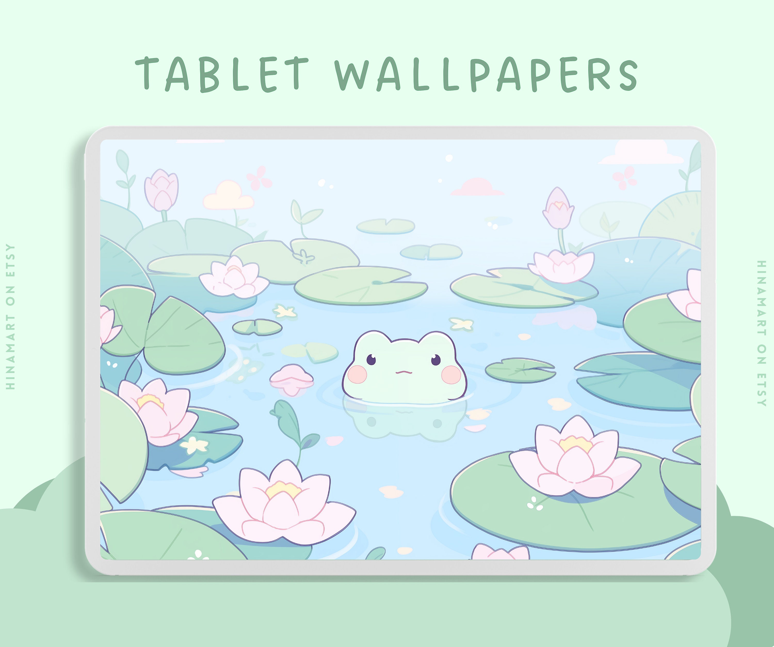 Pastel Frog Wallpaper Cute Desktop Wallpaper Screensaver Kawaii ...