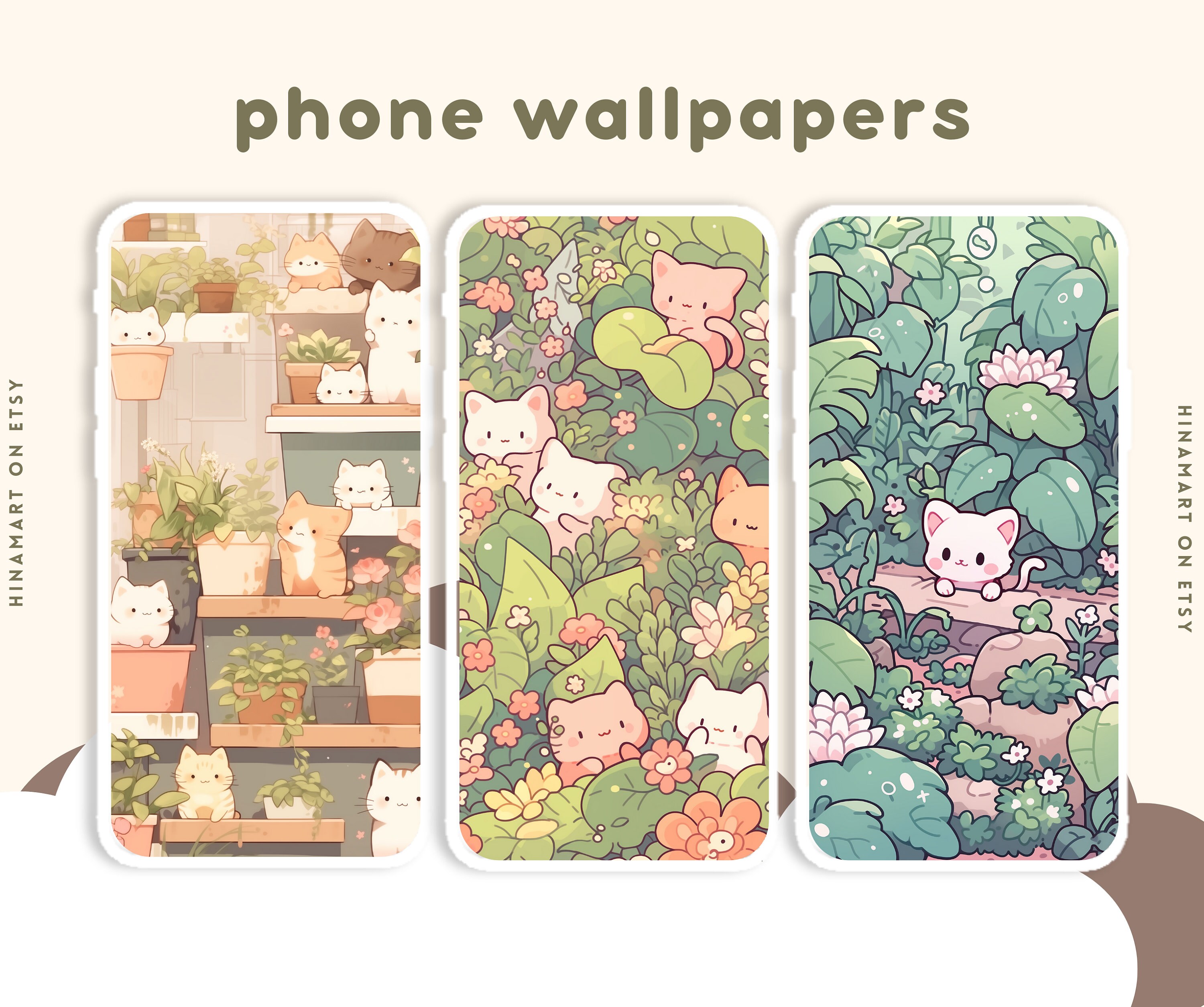 Cats Plants Wallpaper Pack Cute Books Cozy Wallpaper Kawaii Desktop ...