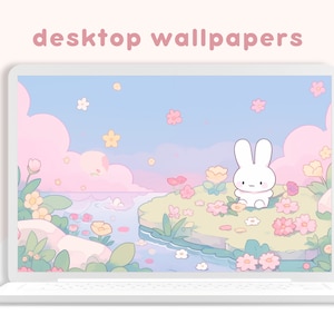 Flower Bunny Spring Wallpaper Cute Aesthetic Pastel Wallpapers Bunnies ...